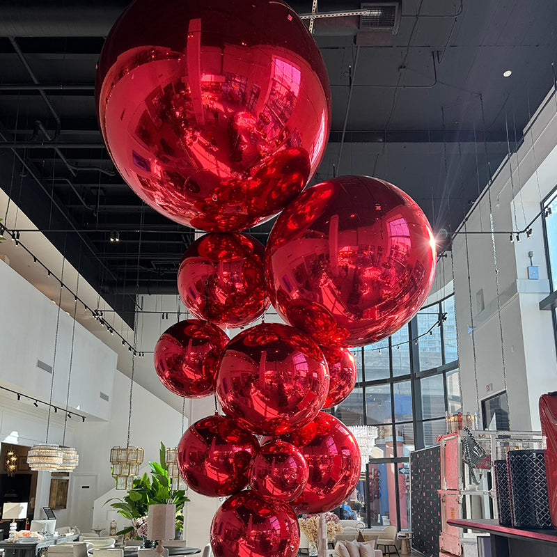 Big Clear Balls Red PVC Large Hanging Mirror Ball – COSTFANS